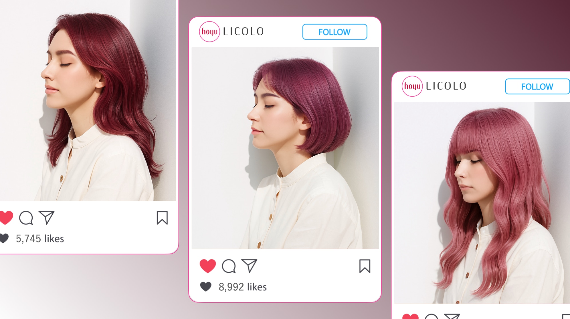 チェリーピンクってどんな髪色？明るめ暗めのヘアカラー32選 | ヘアカラーリング | LICOLO - 髪から自分を好きになる